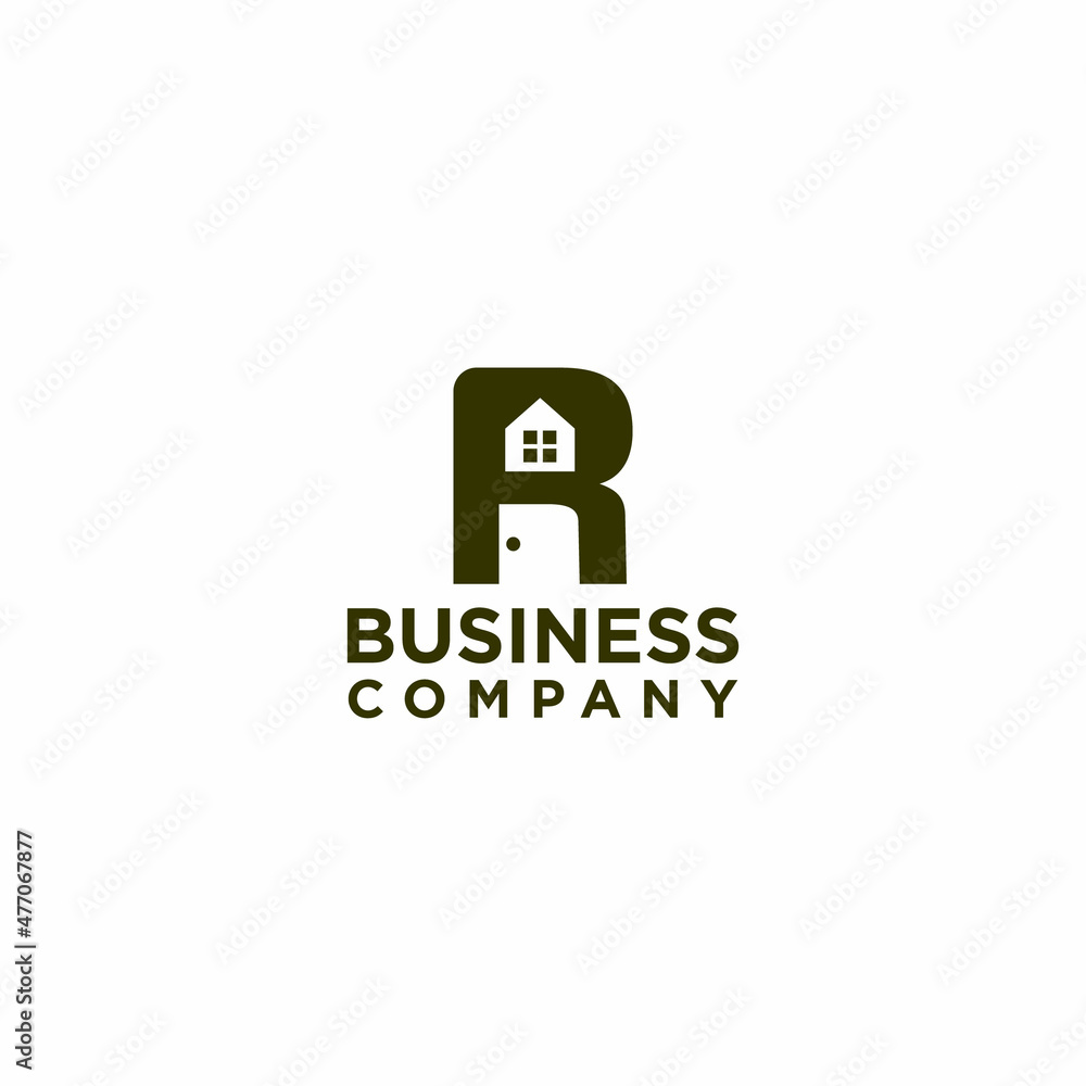 letter R and home logo design vector, construction and building logo ...