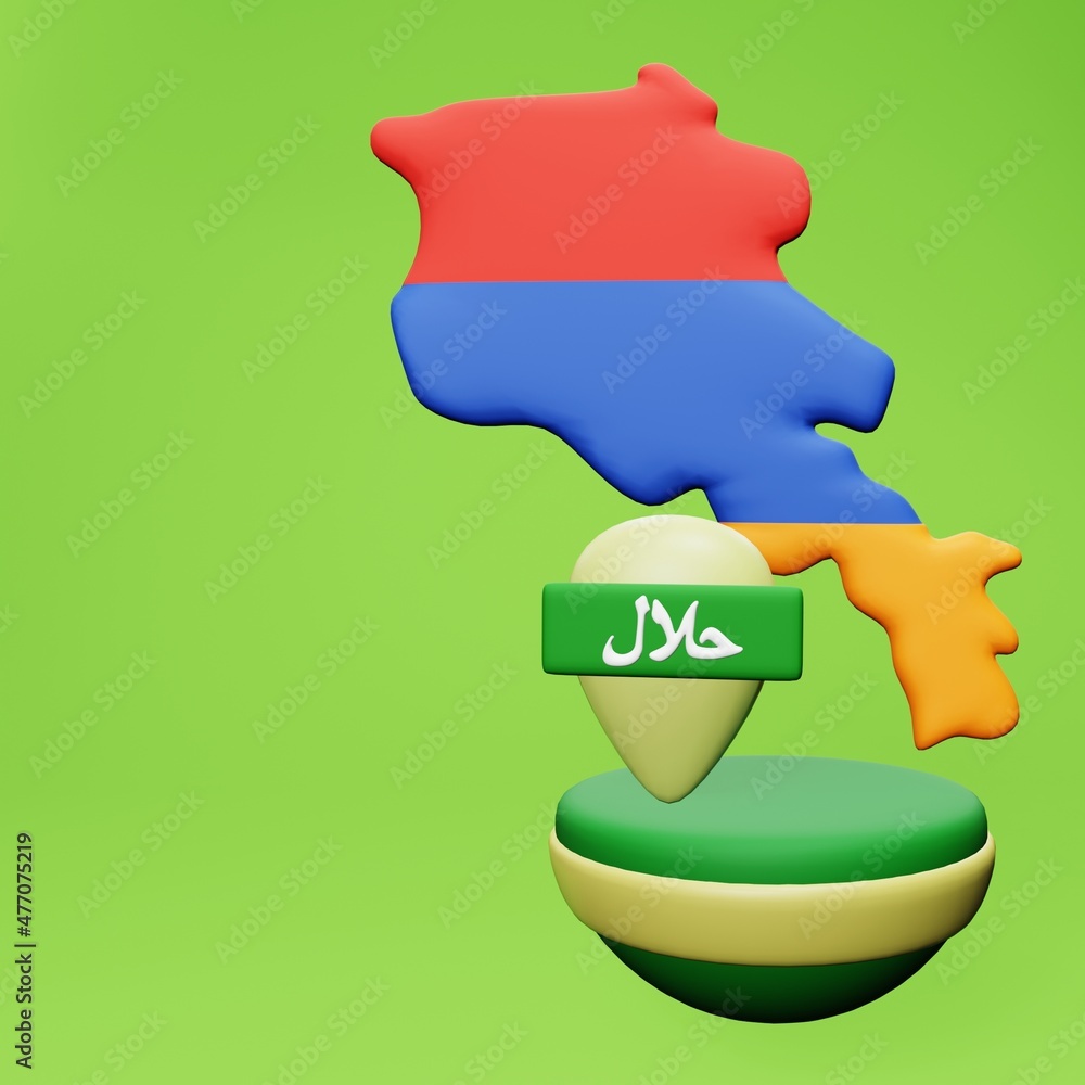 3d rendering of halal locations and tours in Armenia for Eid Al Adha ...