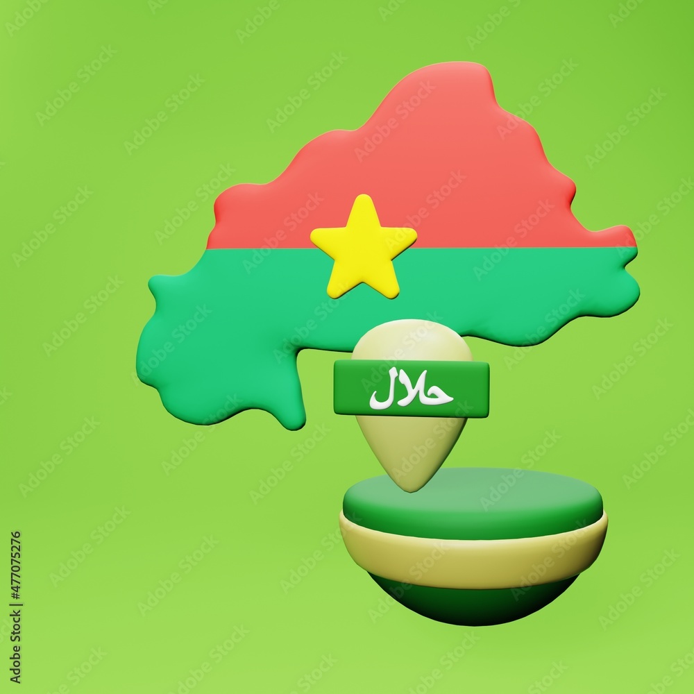 3d rendering of halal locations and tours in Burkina Faso for Eid Al ...