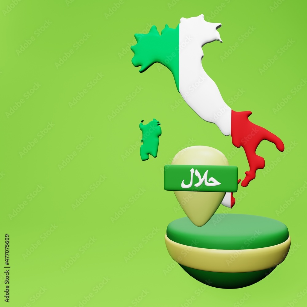 3d rendering of halal locations and tours in Italia for Eid Al Adha and ...