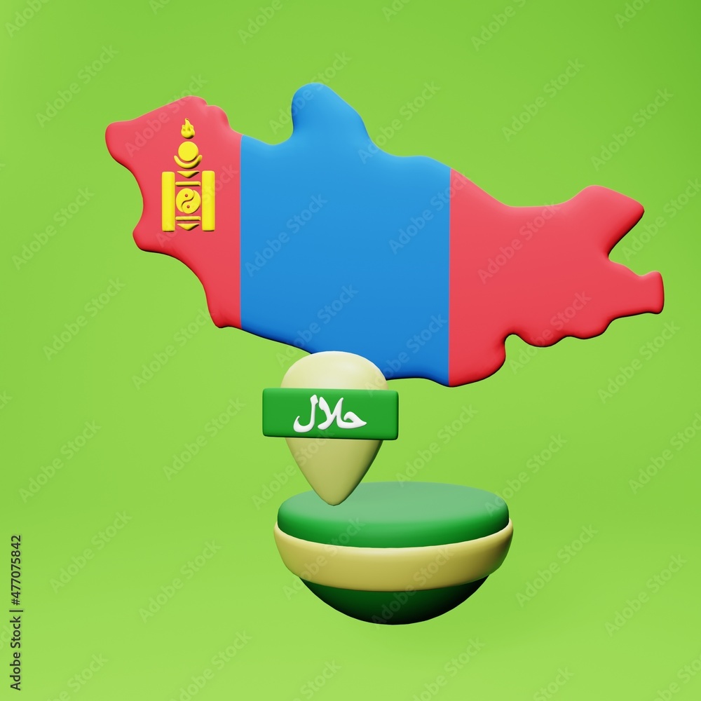 3d rendering of halal locations and tours in Mongolia for Eid Al Adha ...