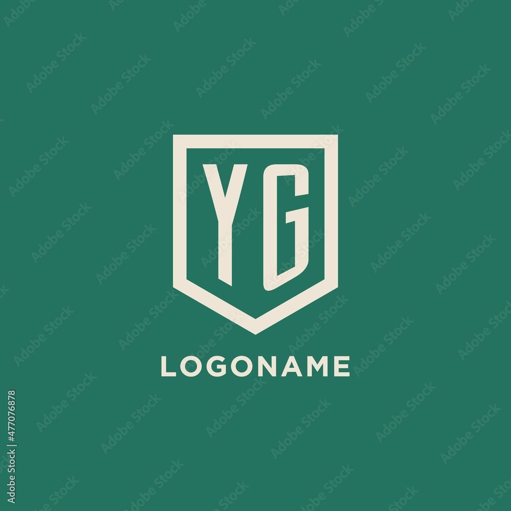 YG initial logo monogram shield geometric shape design Stock Vector ...