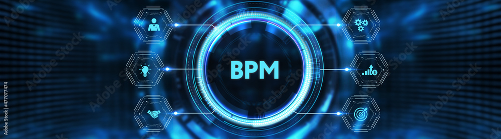 BPM Business process management system technology concept.3d ...