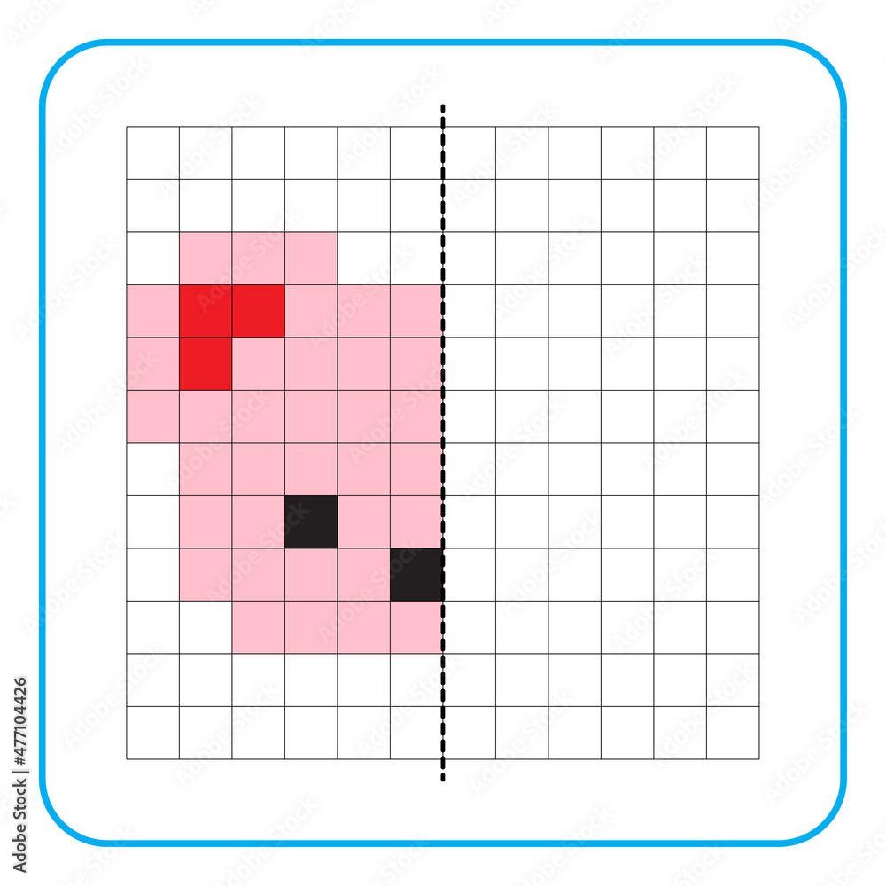 Picture reflection educational game for kids. Learn to complete ...