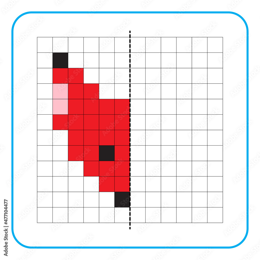 Picture reflection educational game for kids. Learn to complete ...