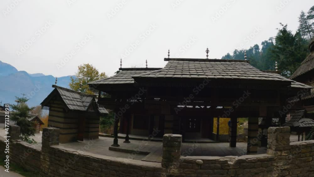 View of the Tripura Sundari Temple near Naggar Castle at Naggar in ...