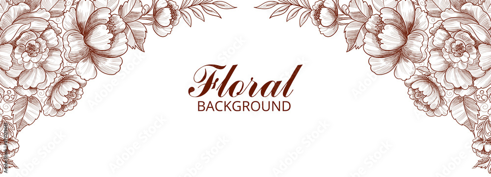 Modern decorative floral frame banner design Stock Vector | Adobe Stock