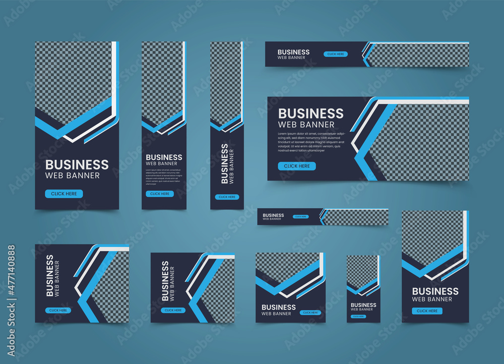 Business web banner template set and horizontal and vertical google web ...