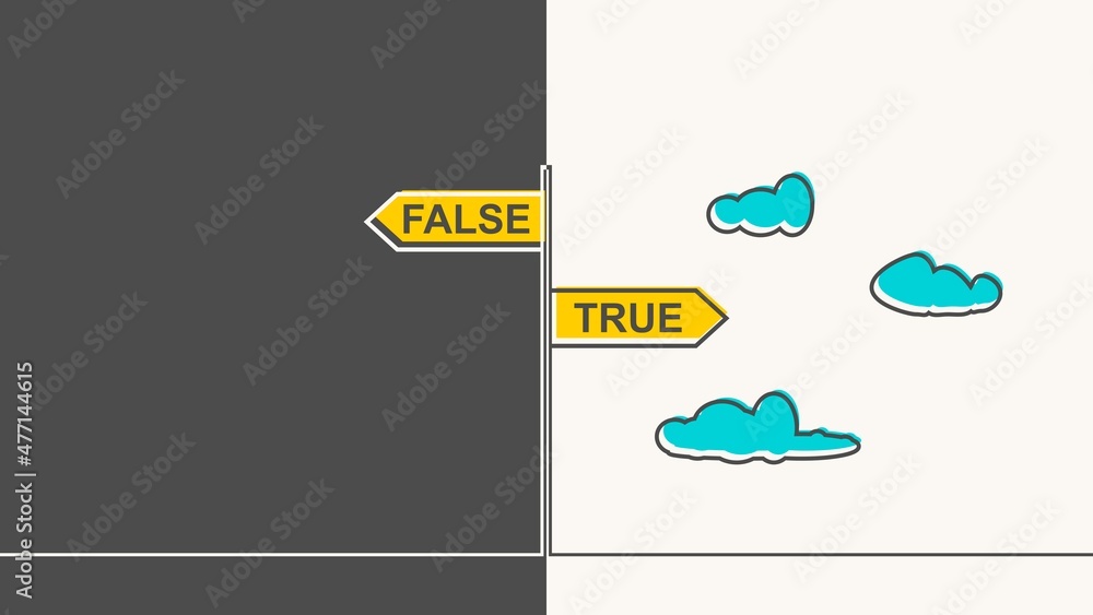Road signs with TRUE and FALSE pointing in opposite directions Stock ...