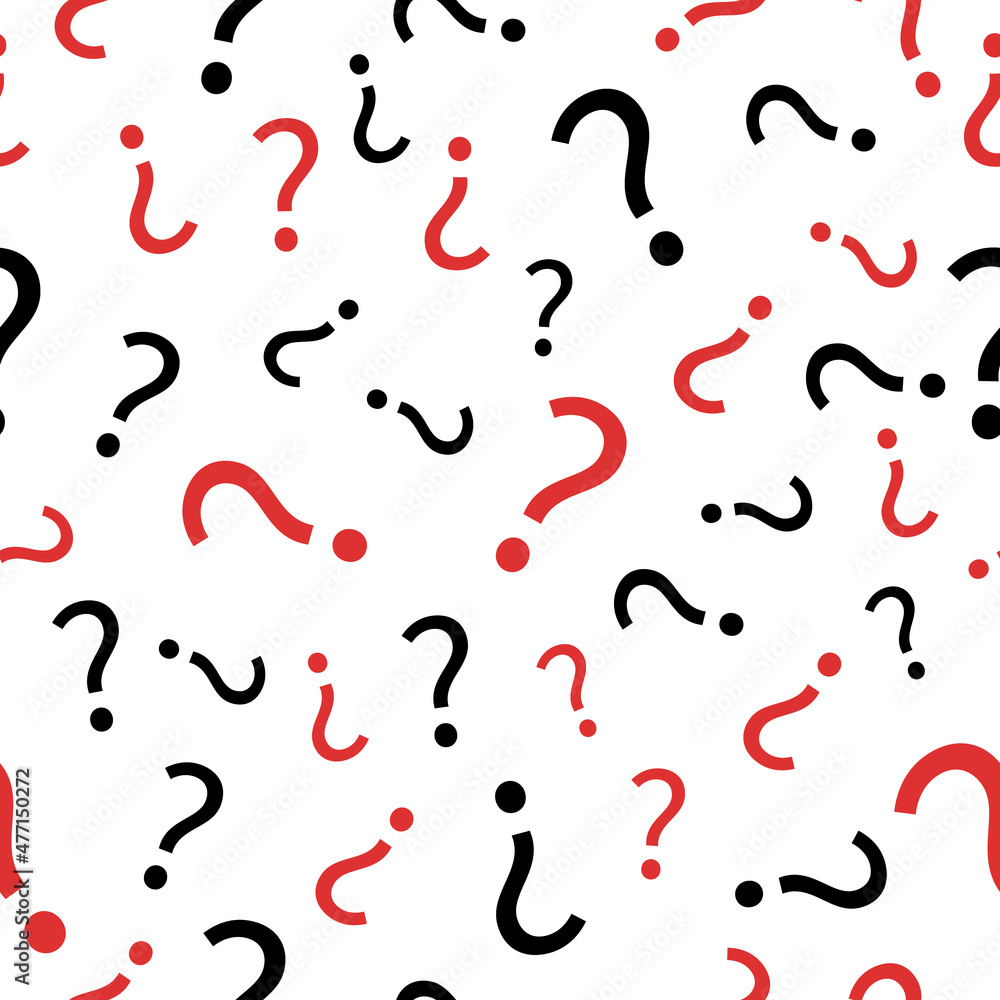 Question mark seamless pattern. Question mark texture on white ...