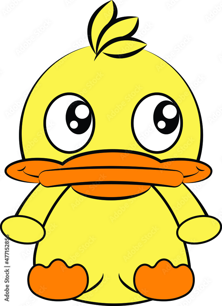 Duck Cartoon Cute Kawaii Character Ducks Animal Vector Funny ...