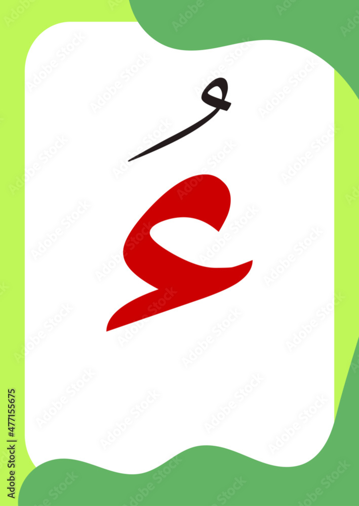 Hamzah Dhommah - Flashcards of basic Arabic letters or hijaiyah letters ...