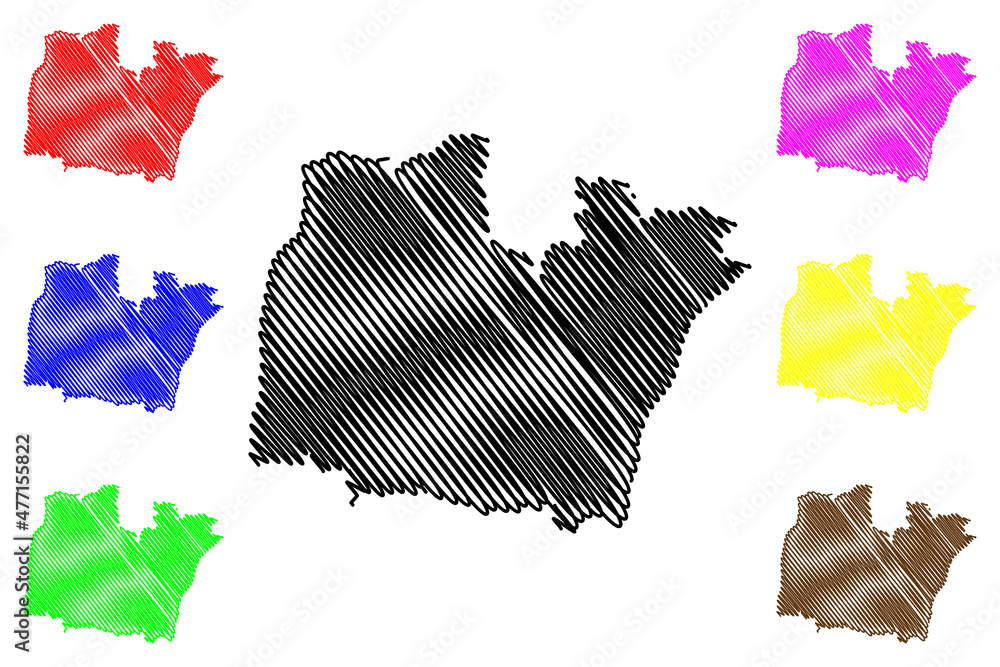 Prakasam district (Andhra Pradesh State, Republic of India) map vector ...