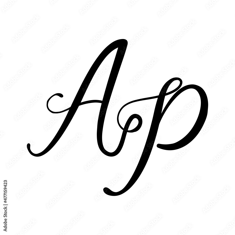 pa, ap, Calligraphic signature icon. Wedding Logo Monogram. modern ...
