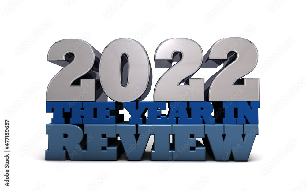 2022 the year in review - a look back ilustración de Stock | Adobe Stock