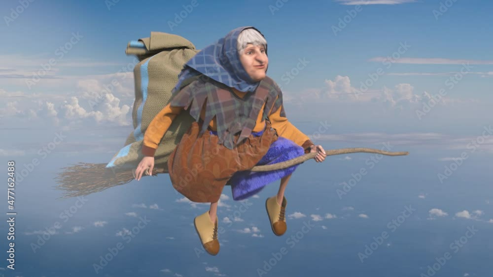 Befana Sky Old Lady on the Broom Epifania Perchta Frigg Holda Bertha ...