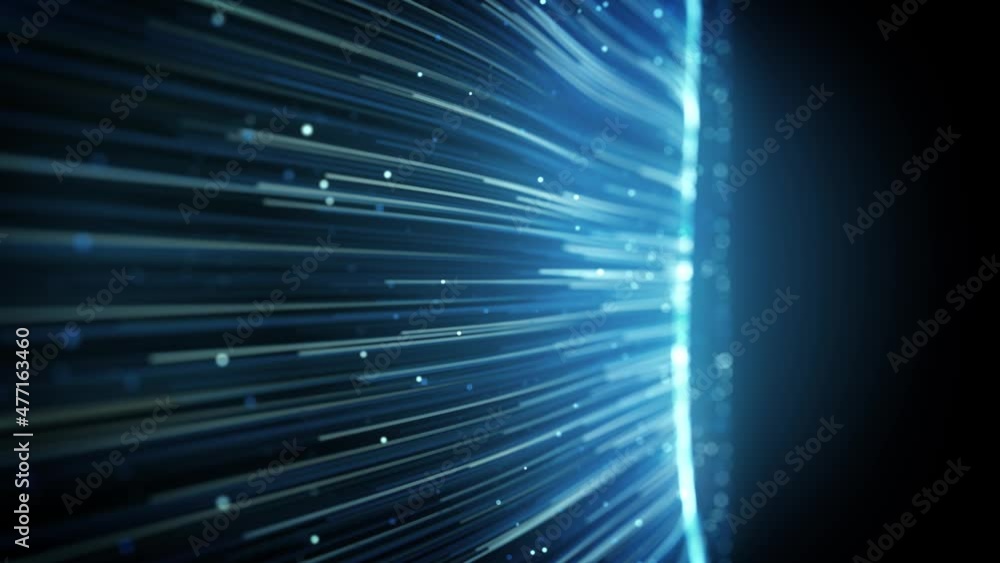 Abstract Light Fiber Strings Flowing Background Loop/ 4k animation of ...