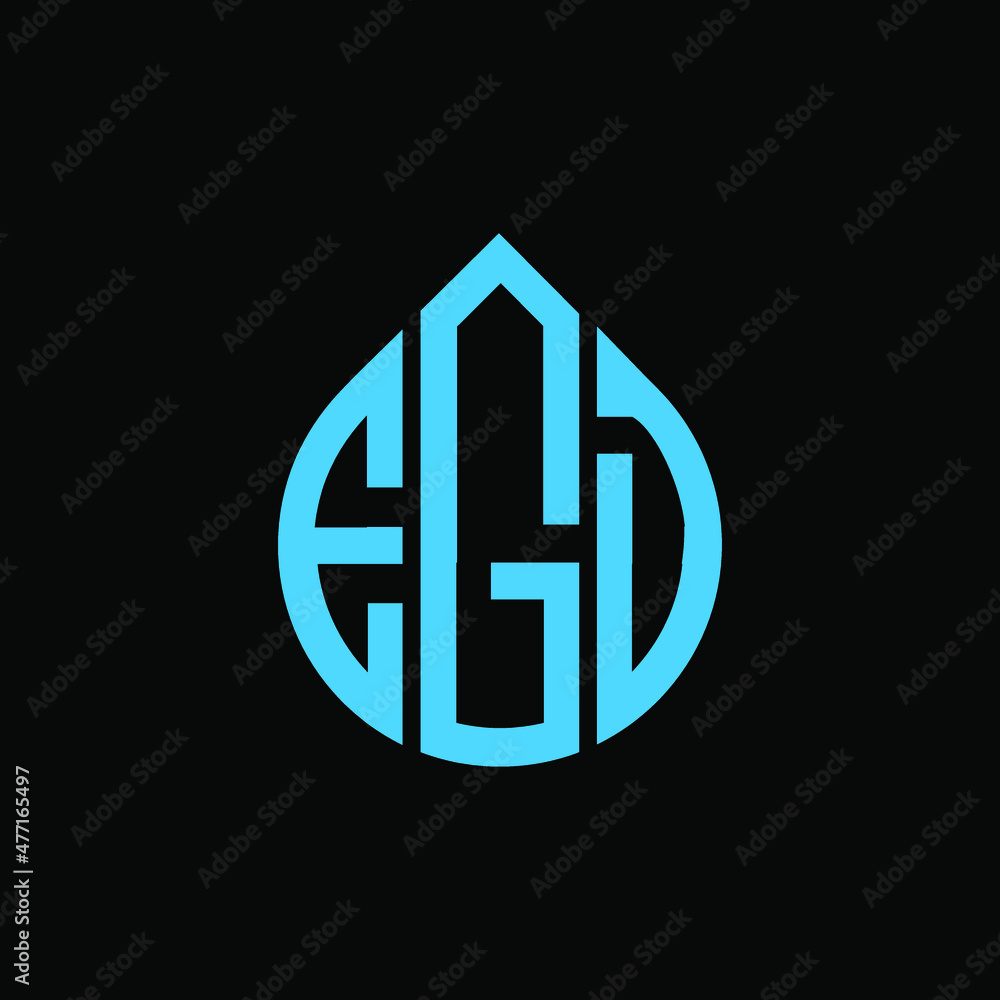 EGD letter logo design on black background. EGD circle letter logo ...