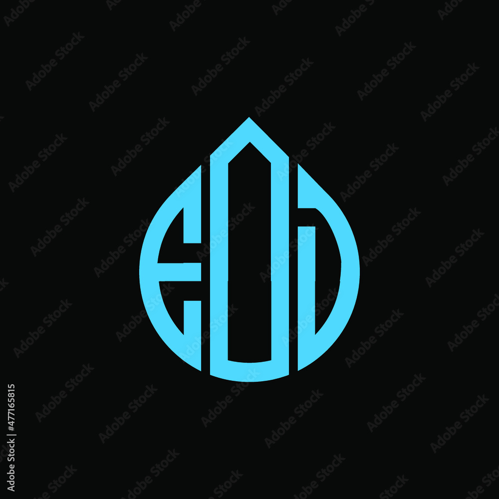 EOD letter logo design on black background. EOD circle letter logo ...