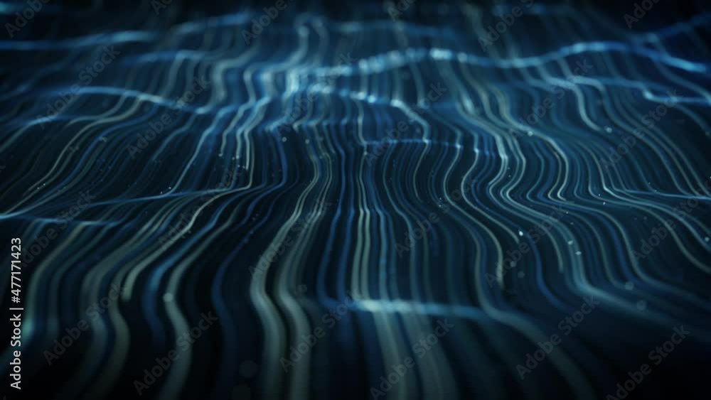 Abstract Light Fiber Strings Flowing Background Loop/ 4k animation of ...