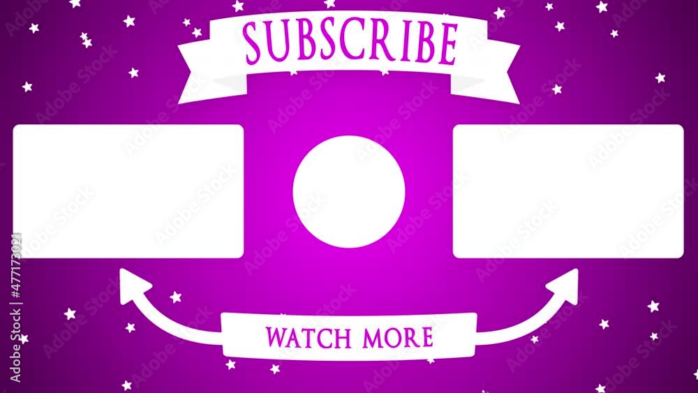 End Screen Channel Outro Interactive Element On Purple Background ...
