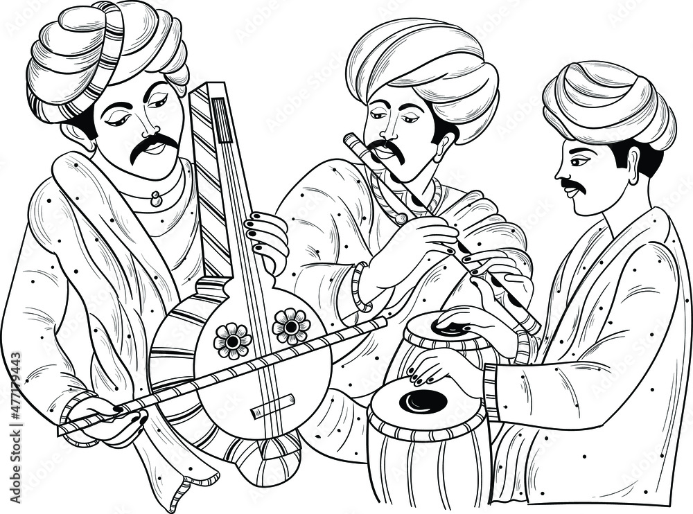 Indian Wedding Clip Art Of A Man Playing Music Instrument Nagada flute indian-wedding-clip-art-of-a-man-playing-music-instrument-nagada-flute