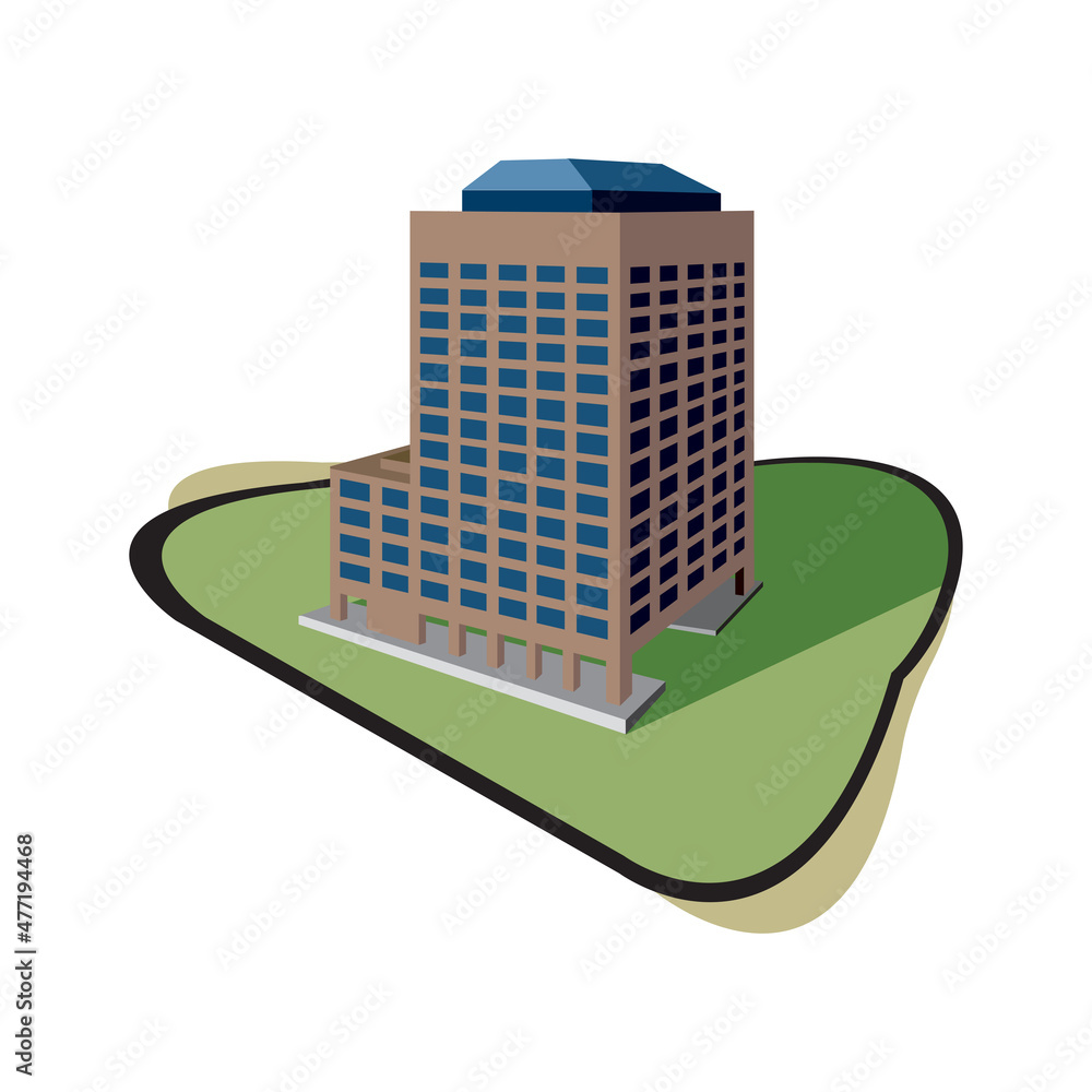 cartoon Apartment Building collection isolated on a white background in ...