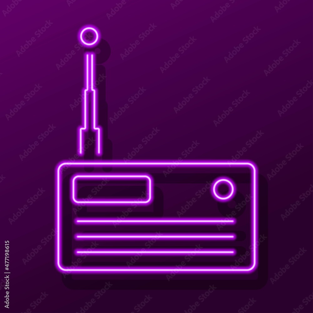 radio neon sign, modern glowing banner design, colorful modern design ...