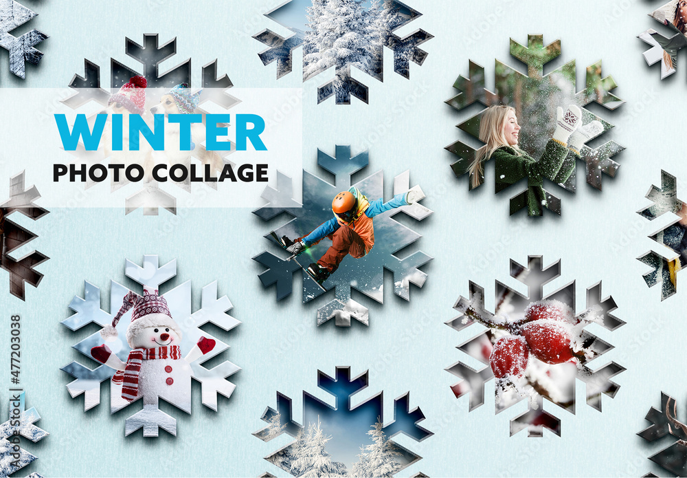 Winter Photo Collage Stock Template | Adobe Stock