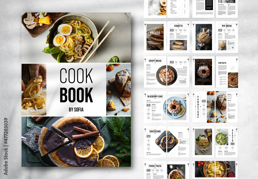 Cookbook Layout Stock Template | Adobe Stock
