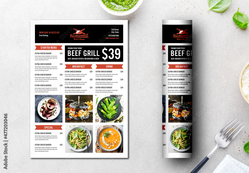 Food Menu Layout Stock Template | Adobe Stock