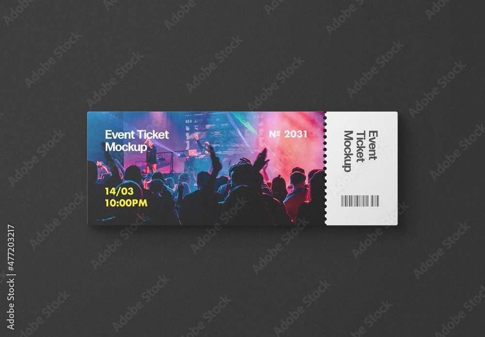 Event Ticket Pass Mockup Stock Template | Adobe Stock