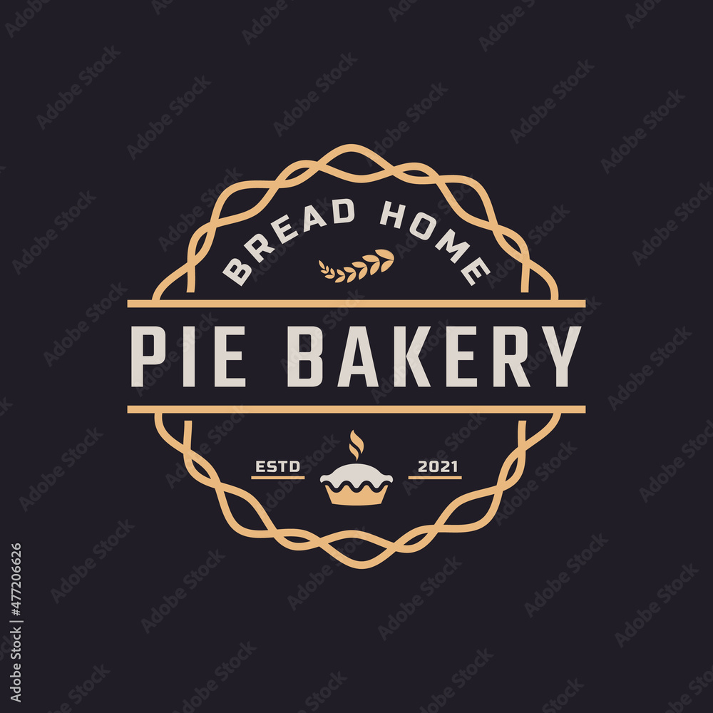 Classic Vintage Retro Label Badge Emblem for Stamp Pie Bakery House ...
