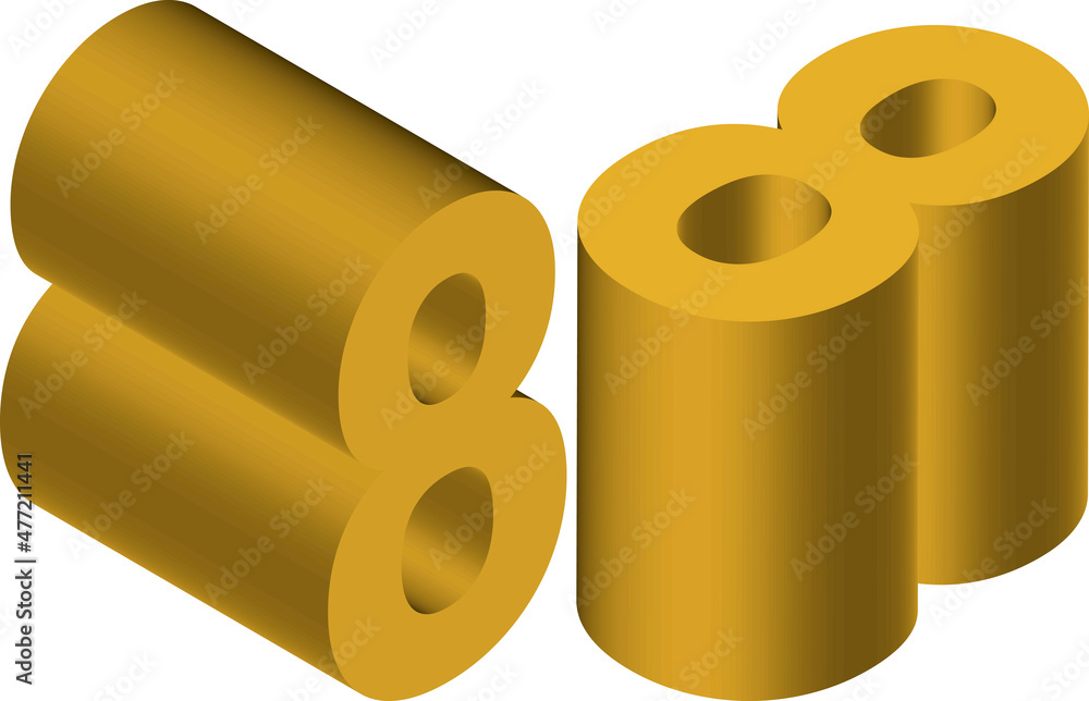 Isometric number 8. Template for creating logos, emblems, monograms ...