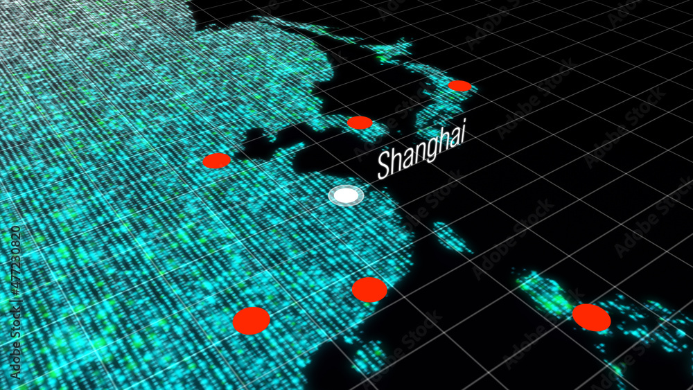 Global connectivity from Shanghai, China to other major cities around ...