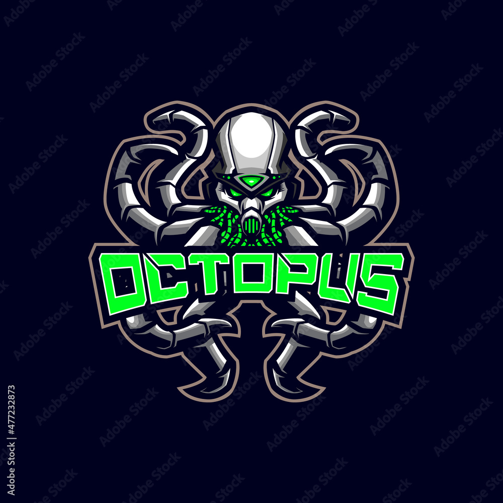Octopus mascot logo design vector with modern illustration concept ...
