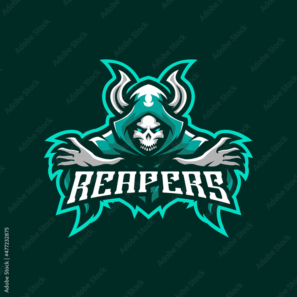 Reaper mascot logo design vector with modern illustration concept style ...
