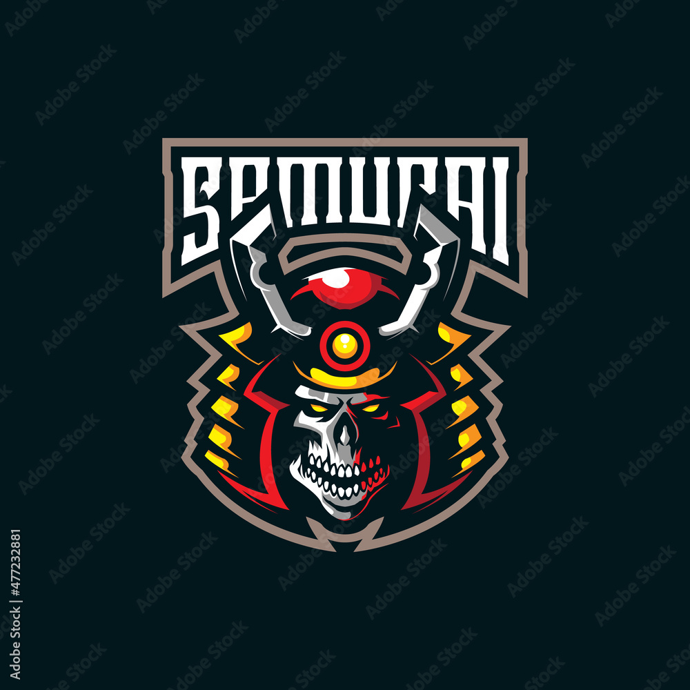 Samurai mascot logo design vector with modern illustration concept ...