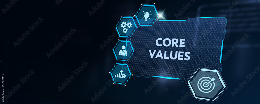 Business, Technology, Internet and network concept. Core values ...