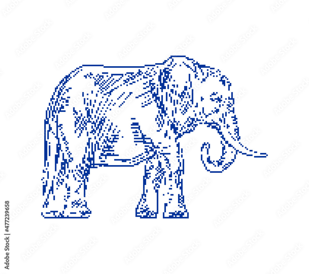 Elephant pixel art. 8bit Animal vector. 8 bit Old video game graphics ...