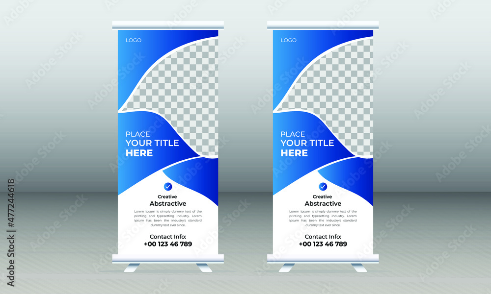 Roll Up Stande Template. Creative Roll Up Display Stand Template Design ...