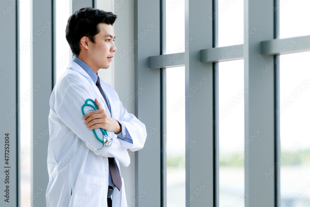 Professional Asian physician man in formal business uniform of clinical ...
