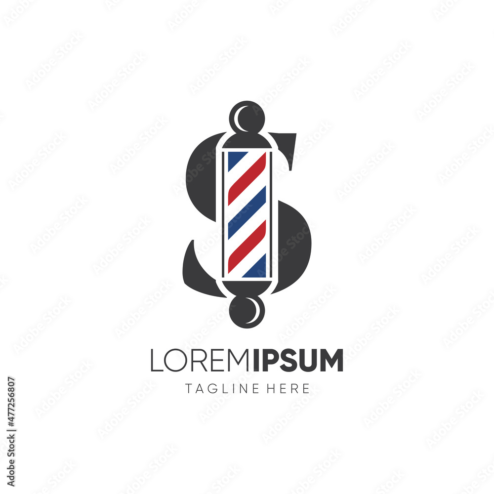 Letter S Barber Pole Logo Design Vector Icon Graphic Emblem ...
