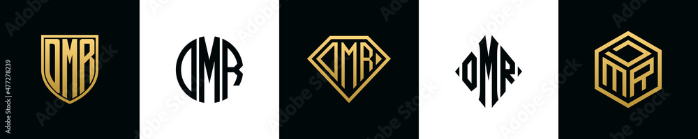 Initial letters DMR logo designs Bundle Stock-Vektorgrafik | Adobe Stock