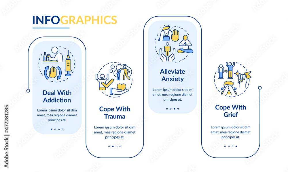 Talk about mental health rectangle infographic template. Cope with ...