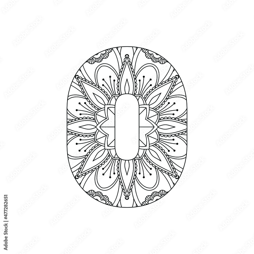 Alphabet Mandala, Mandala style letter, Alphabet letter coloring page ...