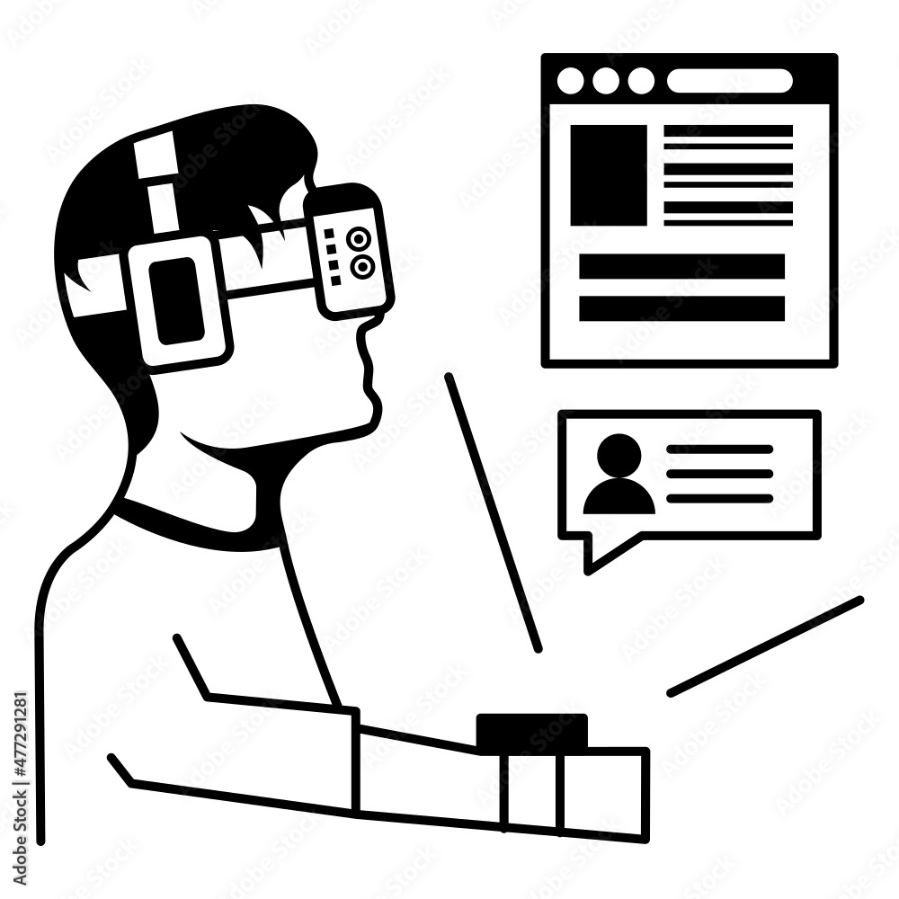 Meta Universe Social World Concept, Social Media in VR Vector Icon ...