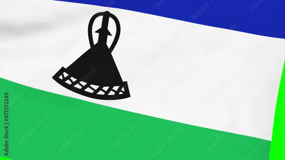 Lesotho waving flag transition 4k and 1080 HD seamless loop animation ...