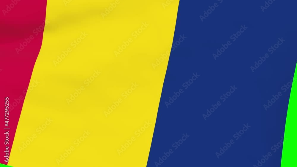 Chad waving flag transition 4k and 1080 HD seamless loop animation. 3d ...