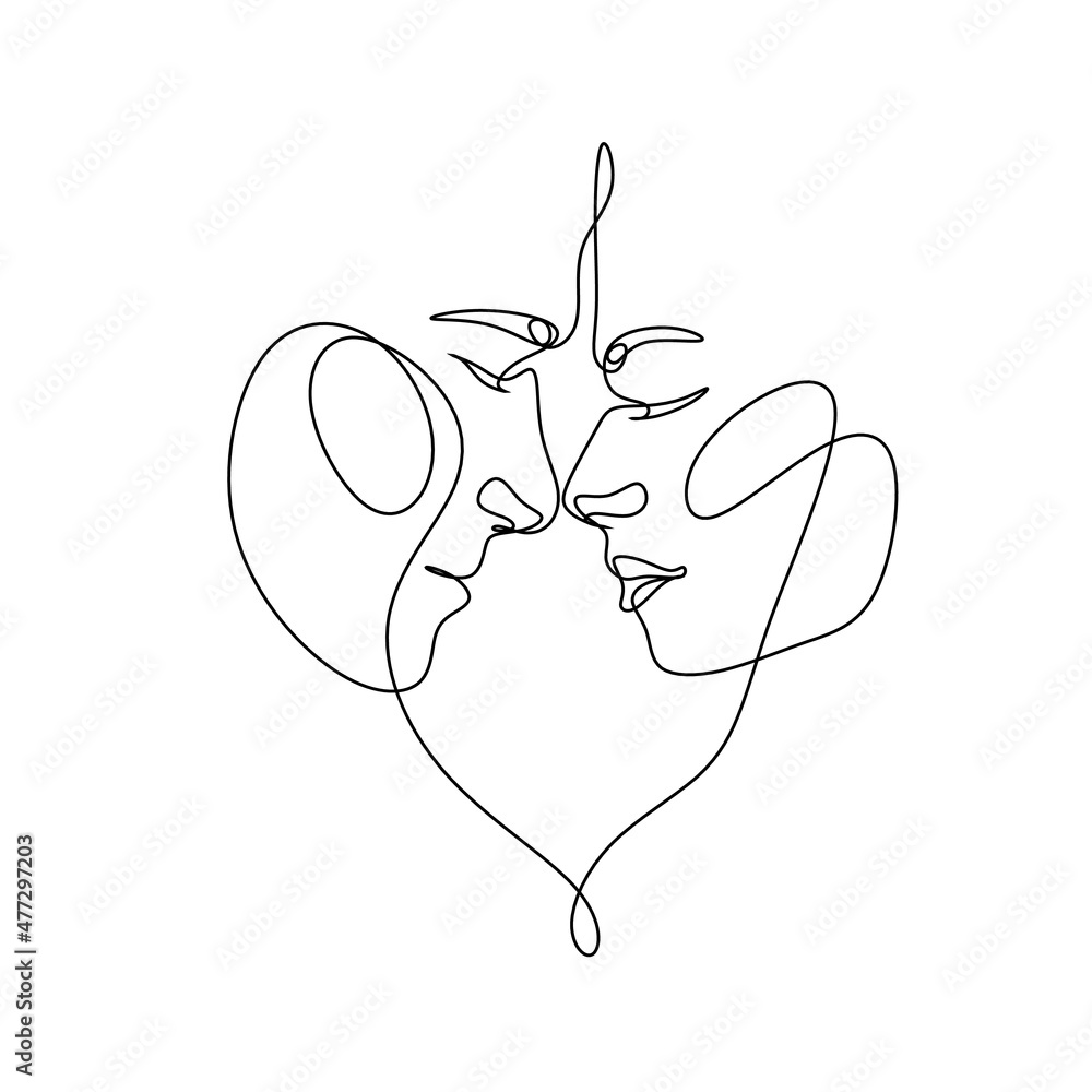 fall in love, valentine, card, date, together, lovers, line, isolated ...